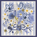 The British Bouquet Silk Scarf - Navy | 90x90cm
