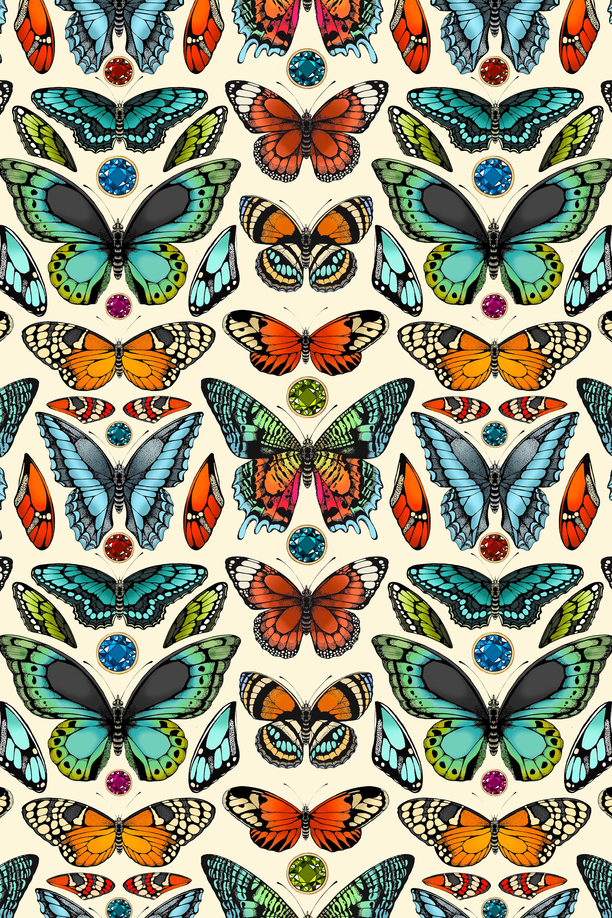 Tropical Butterfly Print Cream