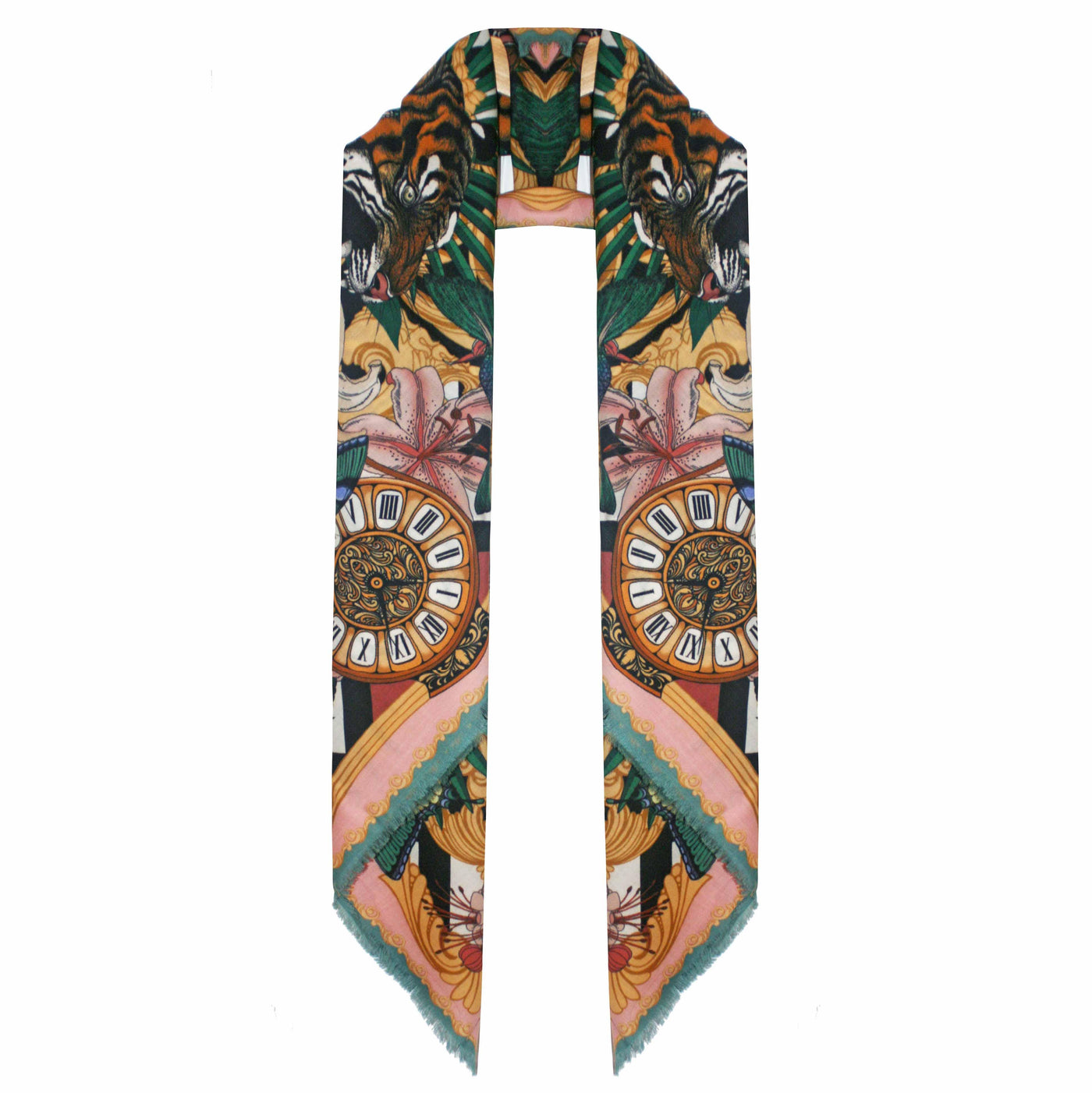 The Baroque Tiger Scarf | Wool/Cashmere | 90x90cm