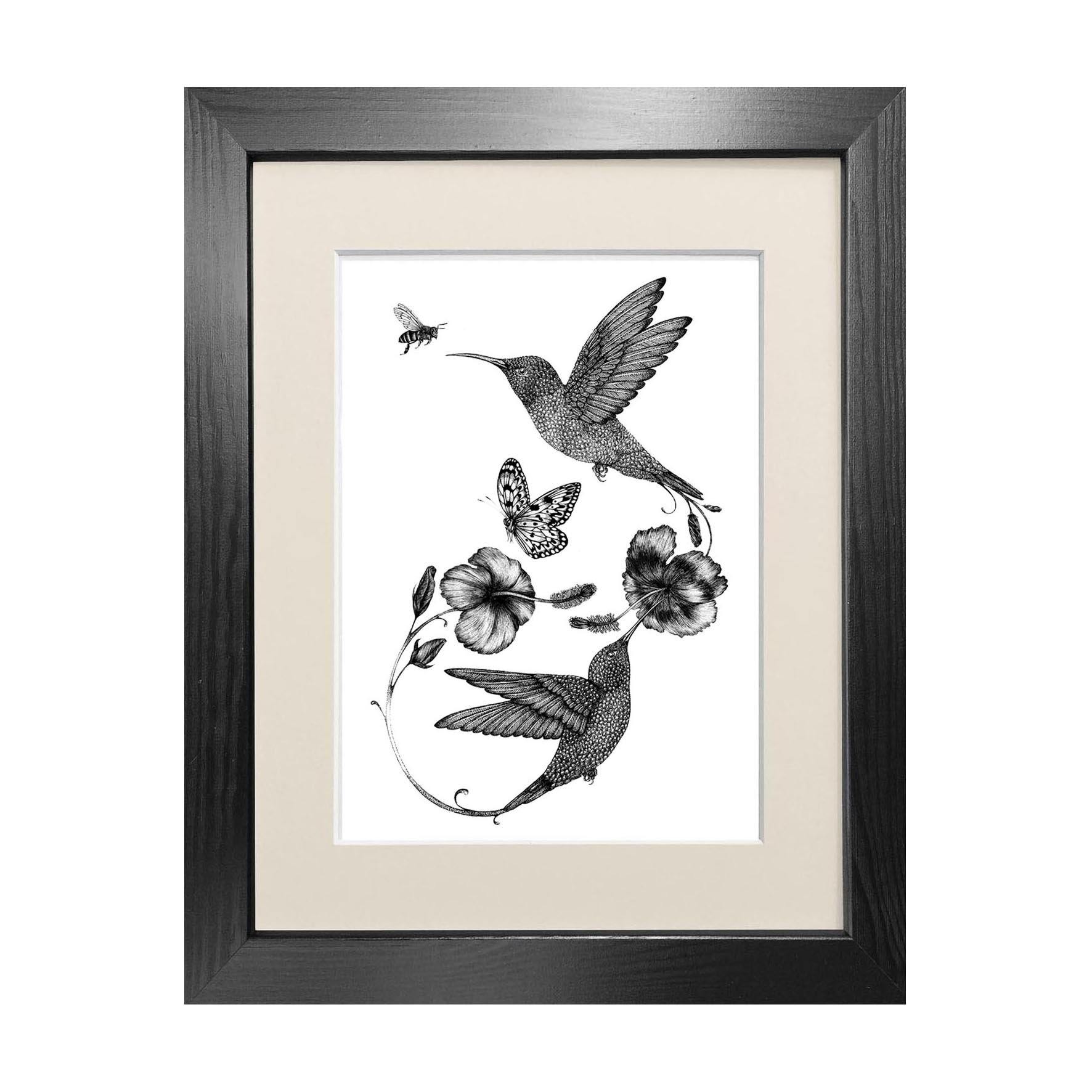 'Hummingbird & Hibiscus' Fine Art Print – Emily Carter London